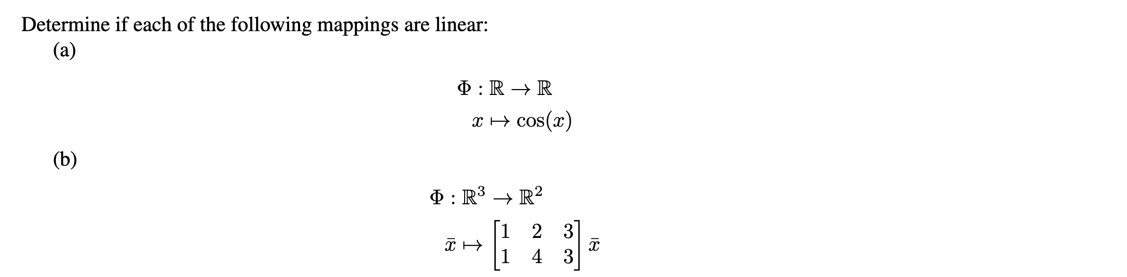 Solved Determine if each of the following mappings are | Chegg.com