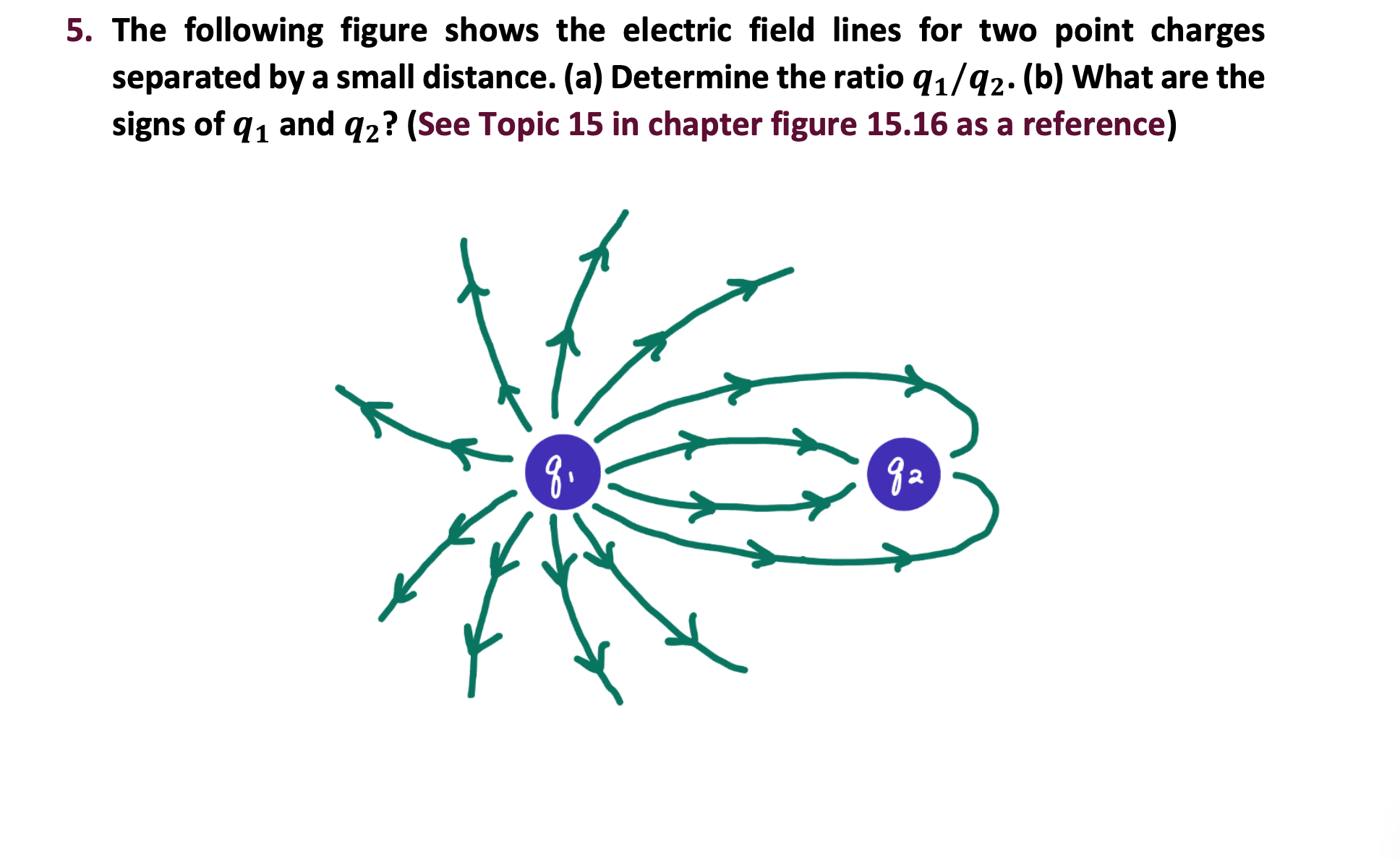 Solved The following figure shows the electric field lines | Chegg.com