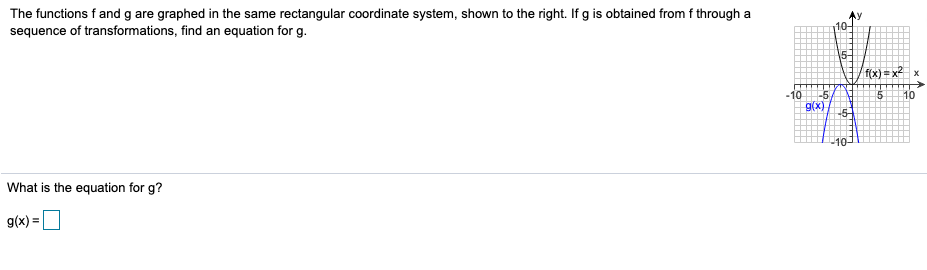 Solved The functions f and g are graphed in the same | Chegg.com