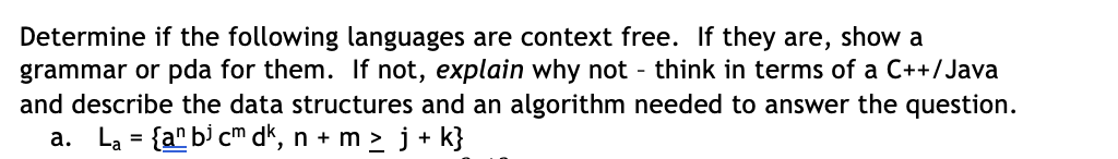 Solved Determine if the following languages are context | Chegg.com