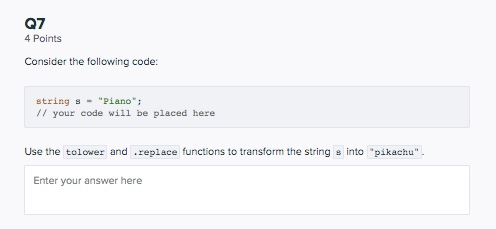 Solved Q7 4 Points Consider the following code: string s - | Chegg.com