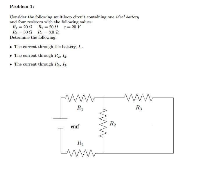 Solved Consider the following multiloop circuit containing | Chegg.com