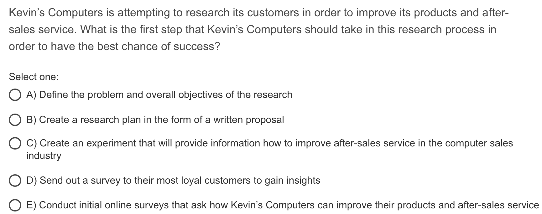 Solved Kevin's Computers is attempting to research its | Chegg.com