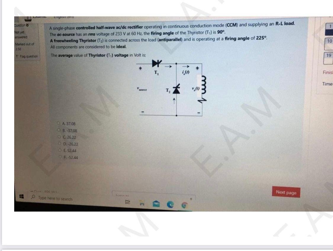 Solved A single-phase controlled half-wave ac/de rectifier | Chegg.com