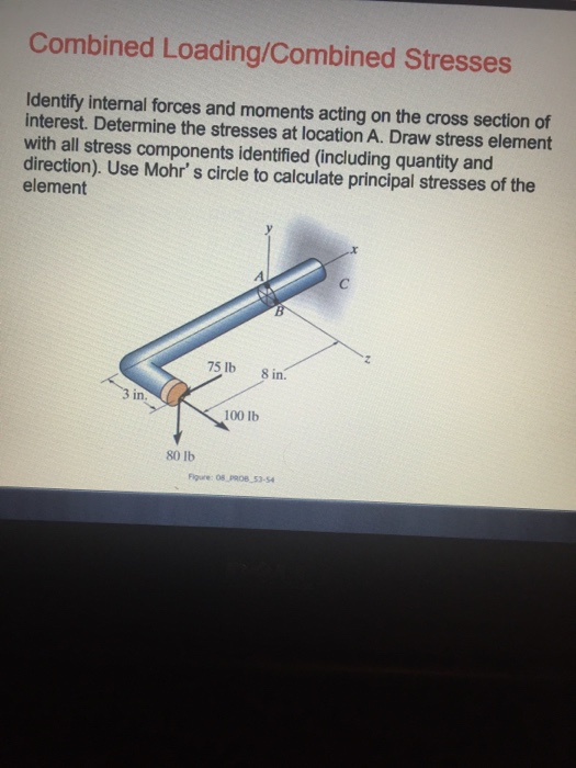 Solved Combined Loading/Combined Stresses Identify internal | Chegg.com