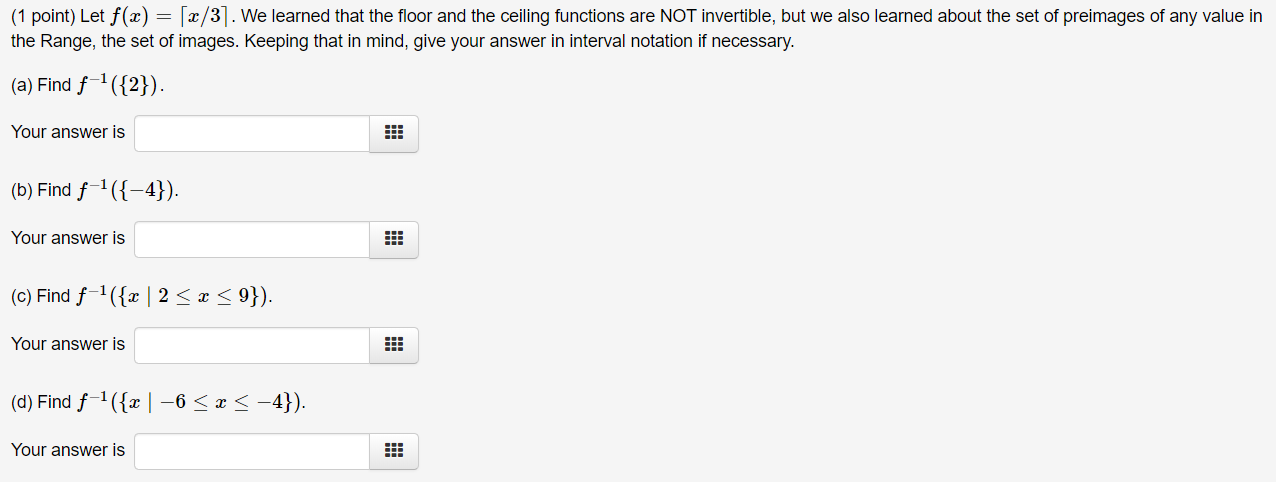 Solved (1 point) Let f(x) = 2/3. We learned that the floor | Chegg.com