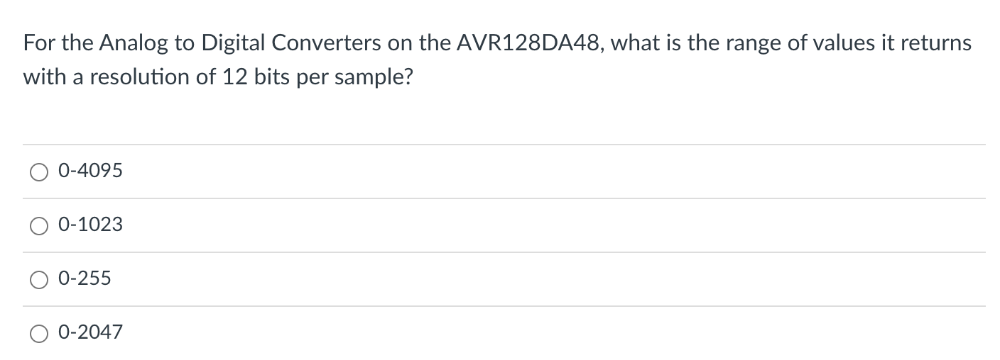 Solved For the Analog to Digital Converters on the | Chegg.com