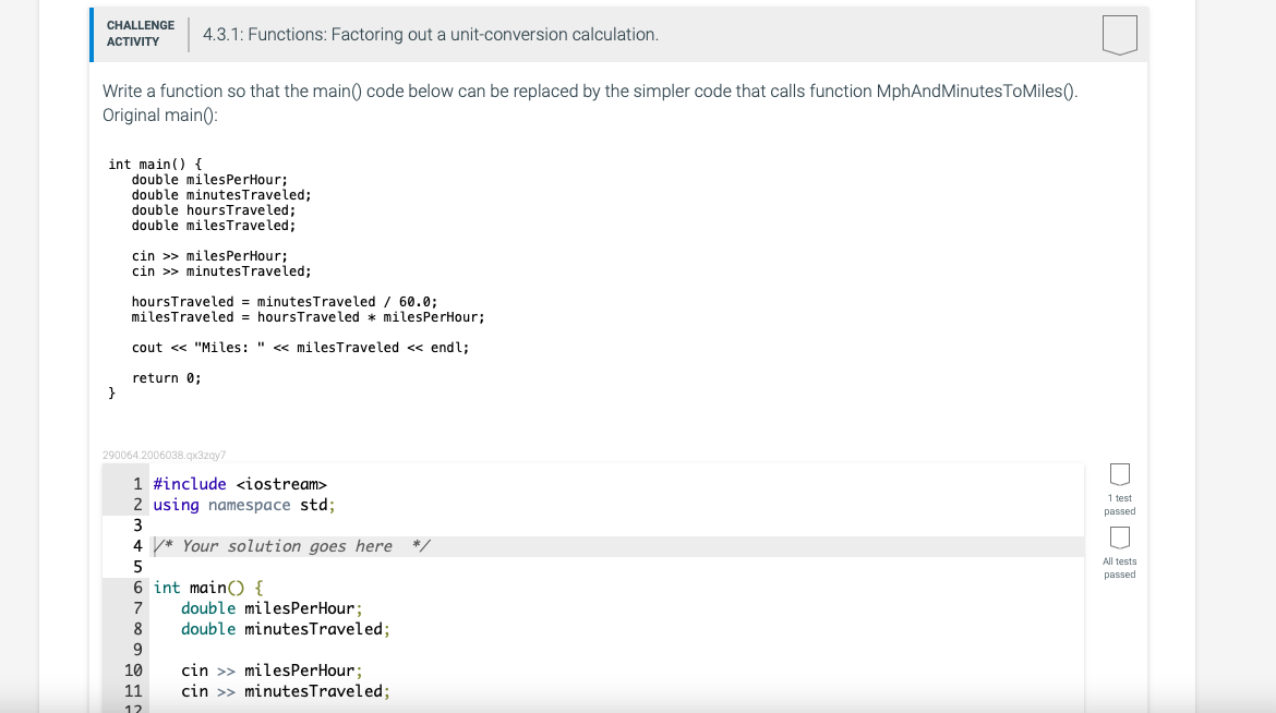 Solved CHALLENGE ACTIVITY 4.3.1: Functions: Factoring out a | Chegg.com