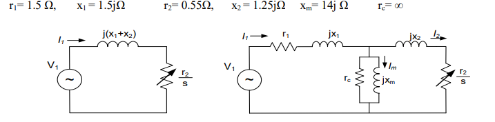 Solved The single-phase equivalent circuit parameters of | Chegg.com