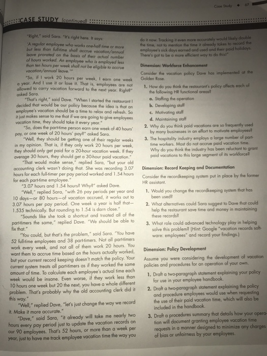 Solved Dimension: Record Keeping and Documentation Consider | Chegg.com