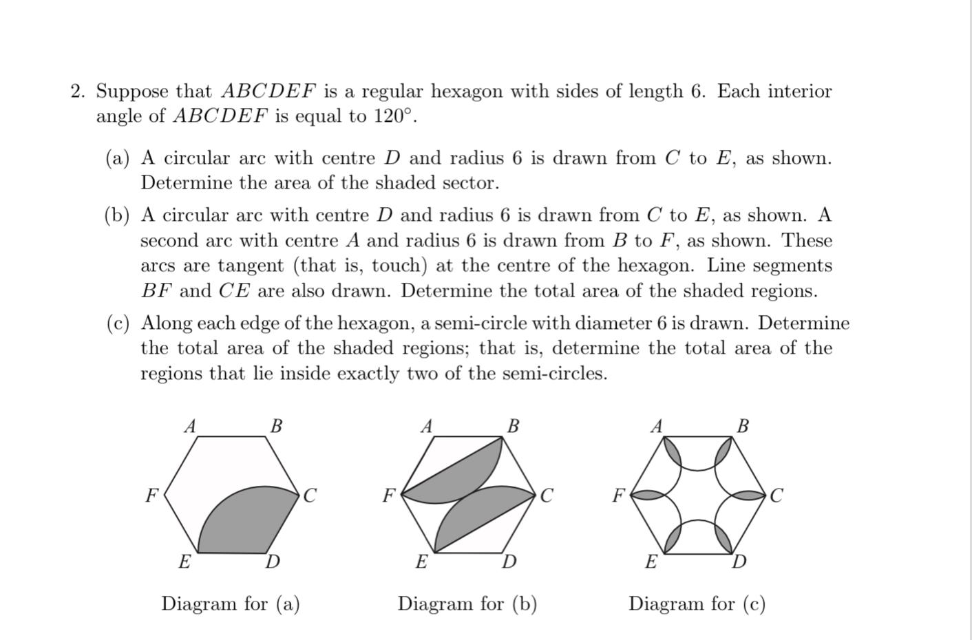 Solved 2. Suppose that ABCDEF is a regular hexagon with | Chegg.com
