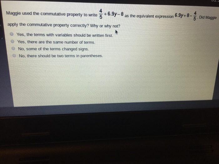 Solved Maggie used the commutative property to write 5+ | Chegg.com