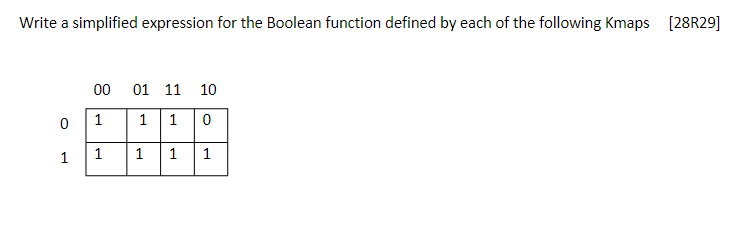 Solved Write a simplified expression for the Boolean | Chegg.com