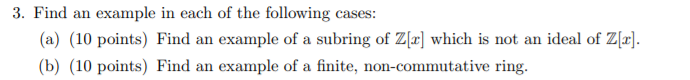Solved 3. Find an example in each of the following cases: | Chegg.com