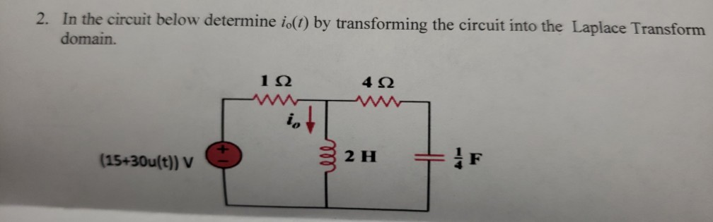 Solved 2. In the circuit below determine io(t) by | Chegg.com