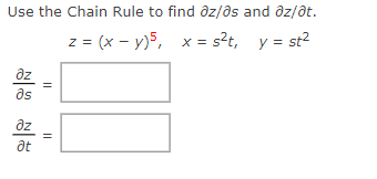 Solved Use the Chain Rule to find ∂z/∂s and ∂z/∂t. | Chegg.com