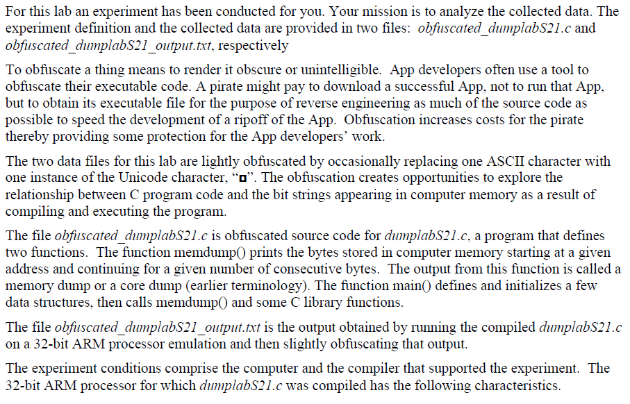 Lab – Exploration of Memory Contents In this lab, you | Chegg.com