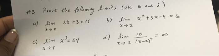 Solved Prove the following, limits (use elementof and ) a) | Chegg.com
