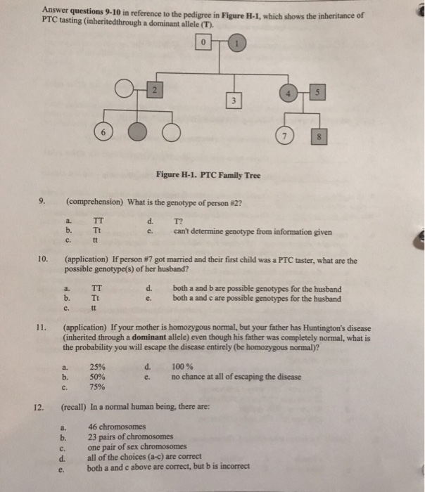 Solved Answer questions 9-10 in reference to the pedigree in | Chegg.com Solved Answer questions 9-10 in reference to the pedigree in | Chegg.com