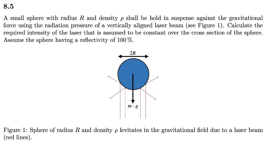 Solved A small sphere with radius R and density ρ shall be | Chegg.com