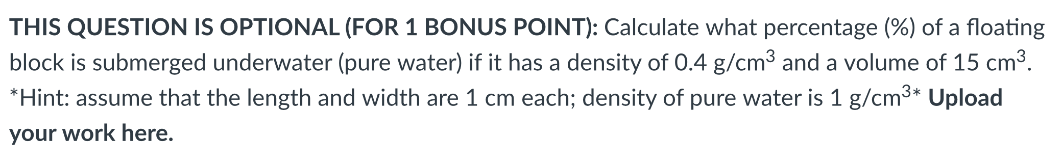 Solved THIS QUESTION IS OPTIONAL (FOR 1 BONUS POINT): | Chegg.com