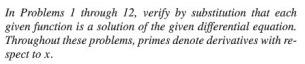 Solved In Problems I through 12, verify by substitution that | Chegg.com