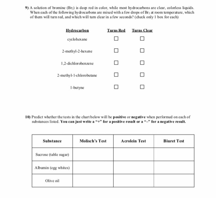 Solved 9) A solution of bromine (Br) is deep red in color, | Chegg.com
