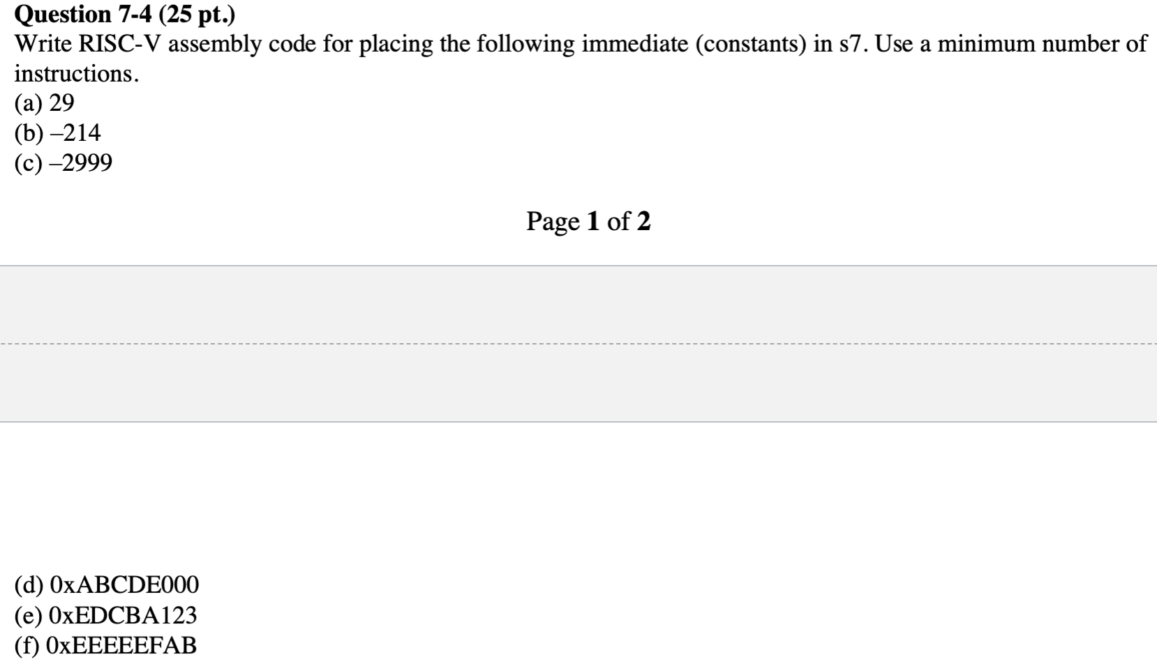 Solved Question 7 4 25 Pt Write Risc V Assembly Code For 