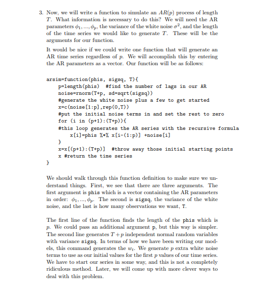 Using R: 1.) Write a function to generate an MA(q) | Chegg.com