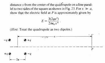 Solved 13. One type of electric quadrupole is formed by four | Chegg.com
