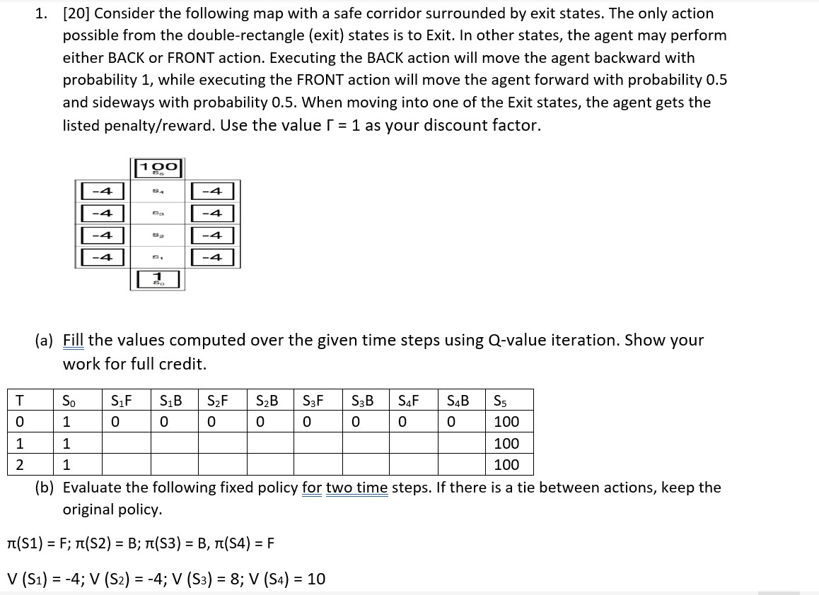 Solved 1. [20] Consider the following map with a safe | Chegg.com
