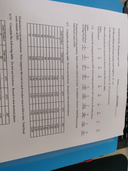 Problem Set 6B: Profit Maximization Name: Do this | Chegg.com
