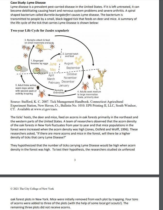 Solved Case Study: Lyme Disease Lyme disease is a prevalent | Chegg.com