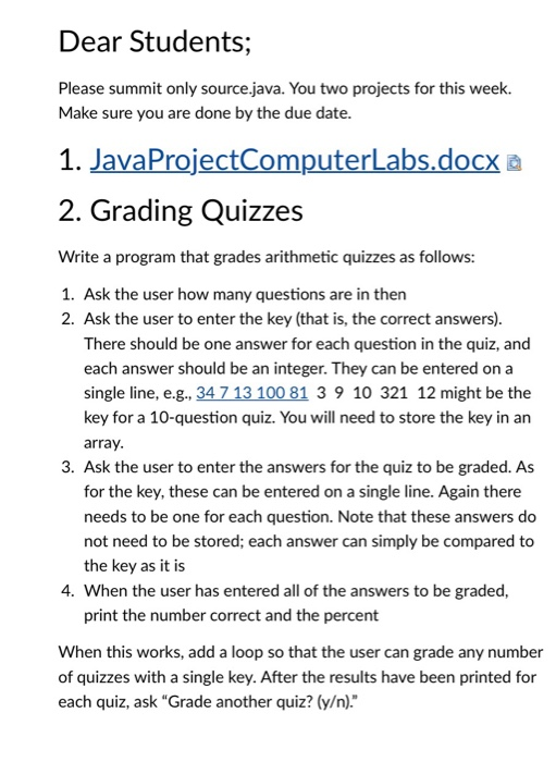 Solved Dear Students; Please summit only source java. You | Chegg.com