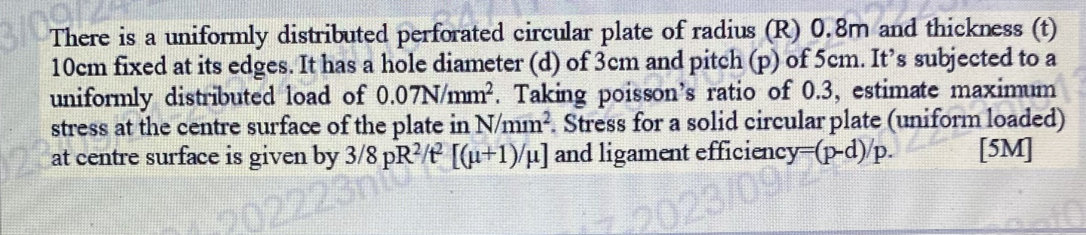 Solved There is a uniformly distributed perforated circular | Chegg.com
