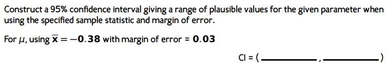Solved Construct a 95% confidence interval giving a range of | Chegg.com