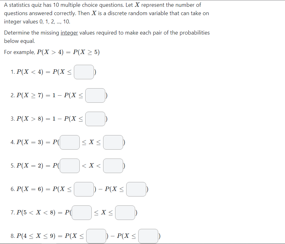 Solved A statistics quiz has 10 multiple choice questions. | Chegg.com