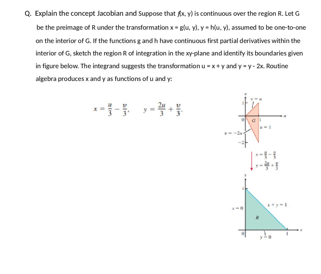 Solved Explain the concept Jacobian and Suppose that f(x,y) | Chegg.com