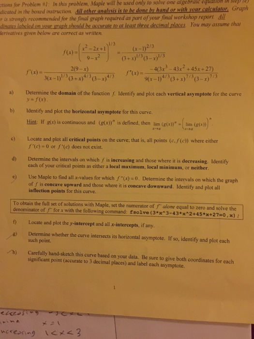 Solved In this problem. Maple will be used only to solve one | Chegg.com