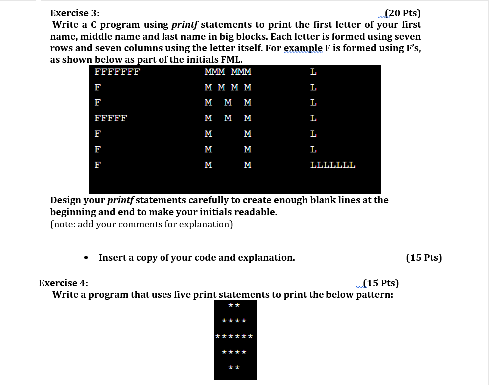 Solved Experimental Work Exercise 1 20 Pts Write A C Chegg