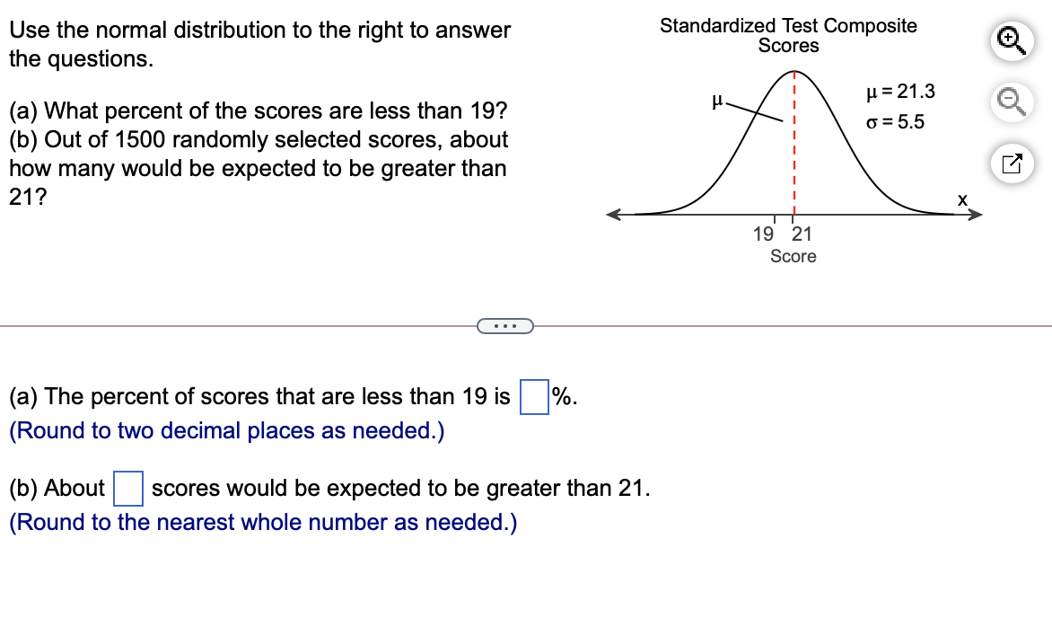 Solved Use the normal distribution to the right to answer | Chegg.com