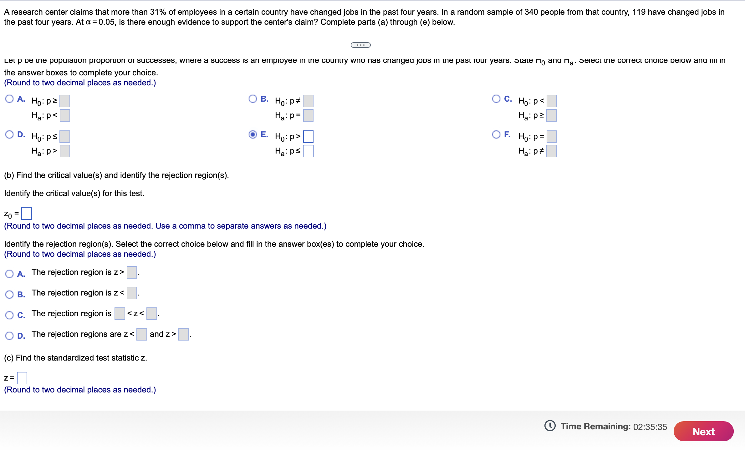 Solved the past four years. At α=0.05, is there enough | Chegg.com