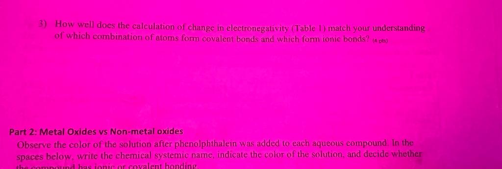 Solved Part 1: Observations of period 3 chloride compounds | Chegg.com Solved Part 1: Observations of period 3 chloride compounds | Chegg.com