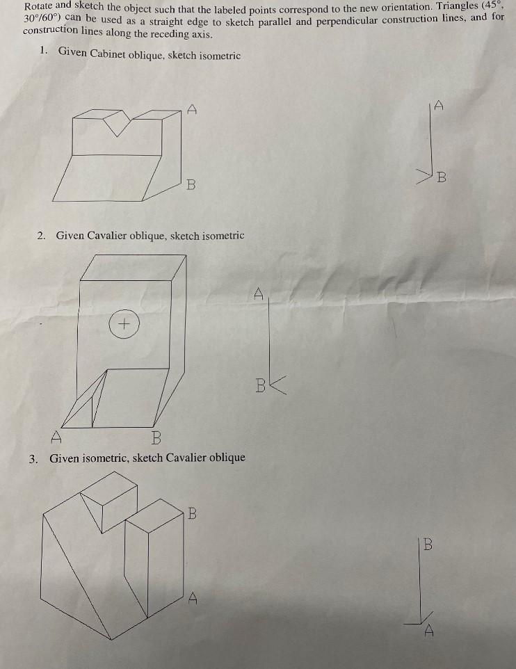 Solved Rotate and sketch the object such that the labeled | Chegg.com