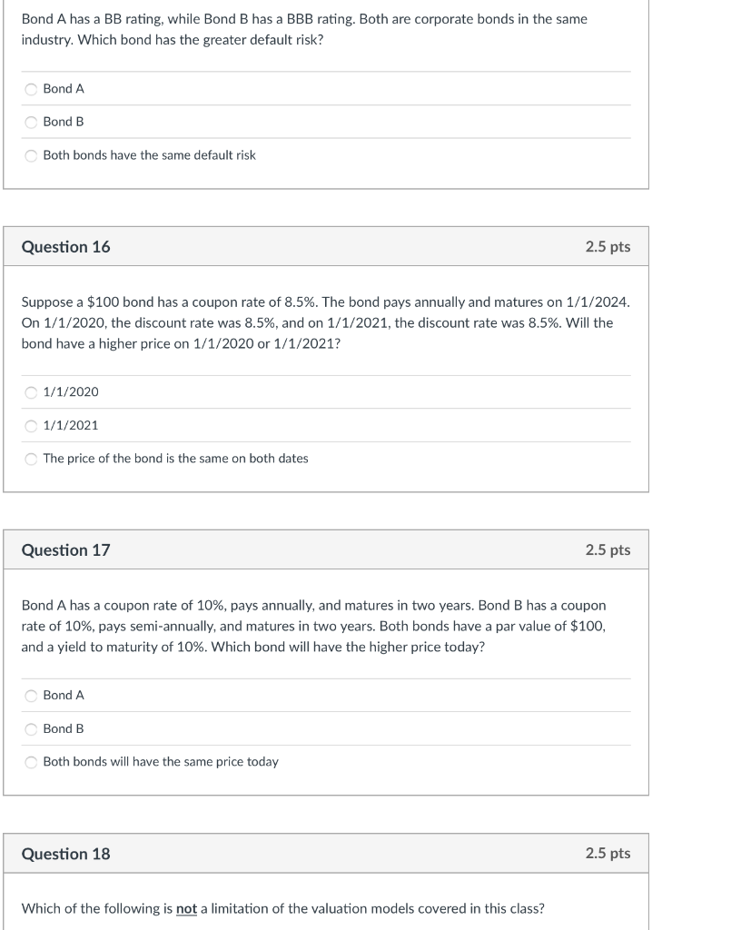 Solved Bond A has a BB rating, while Bond B has a BBB | Chegg.com