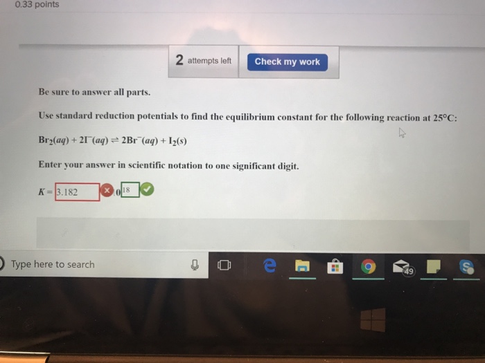 Solved 0.33 points 2 attempts left Check my work Be sure to | Chegg.com