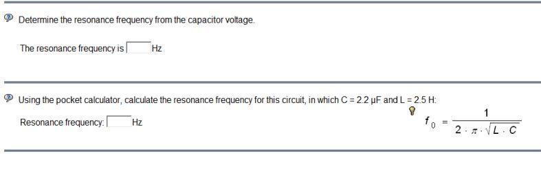 Solved Determine the resonance frequency from the capacitor | Chegg.com
