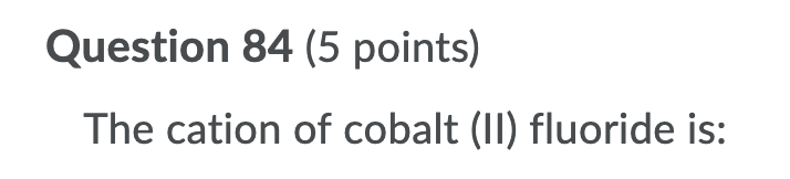 Solved Question 83 (5 points) The formula of lead (IV) | Chegg.com
