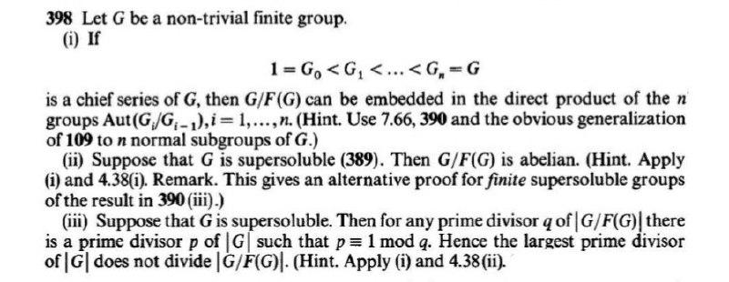 Solved 398 Let G be a non-trivial finite group. (i) If 1 = | Chegg.com