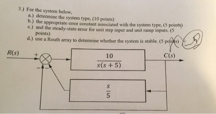 Solved 3.) For the system below, a.) determine the system | Chegg.com